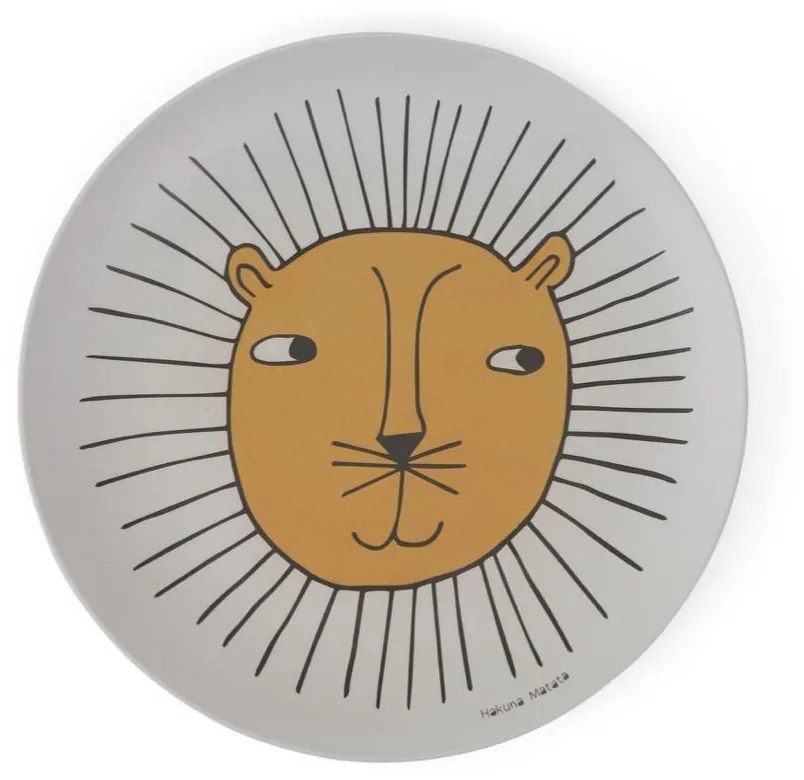 Dětský jídelní set Lion Bamboo - 3 ks Oyoy