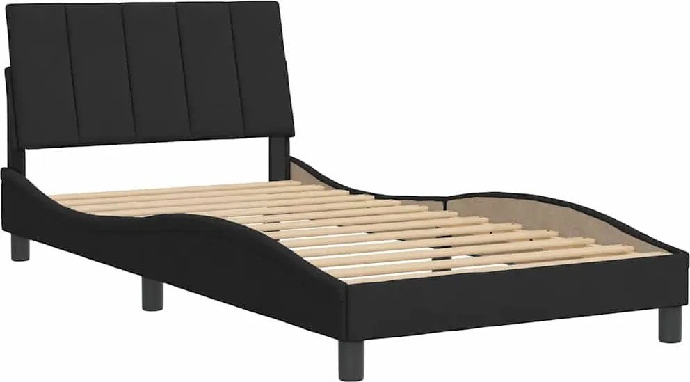 Rám postele bez matrace Hanko černý 100 x 200 cm samet 3207833