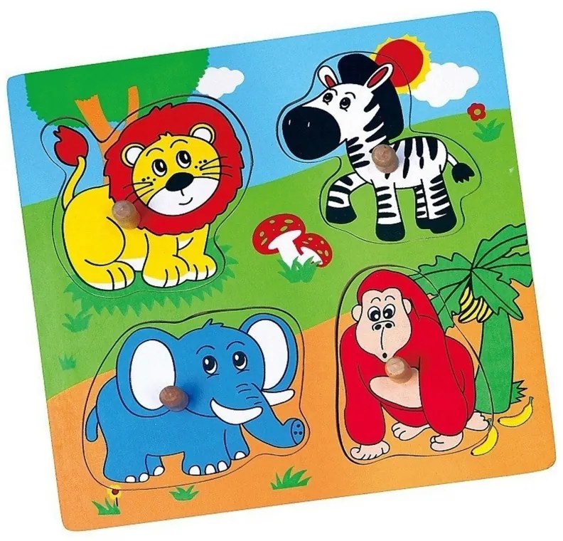 Viga Dřevěné puzzle Zvířátka ze ZOO