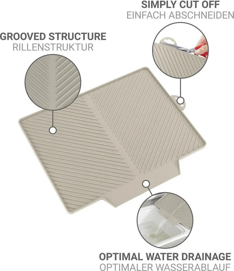 Béžová plastová odkapávací podložka na nádobí 34x40 cm Nelia – Wenko