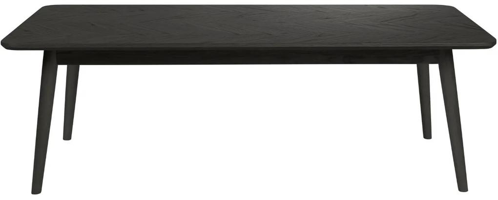 White Label Černý jasanový konferenční stolek WLL FABIO 120 x 60 cm
