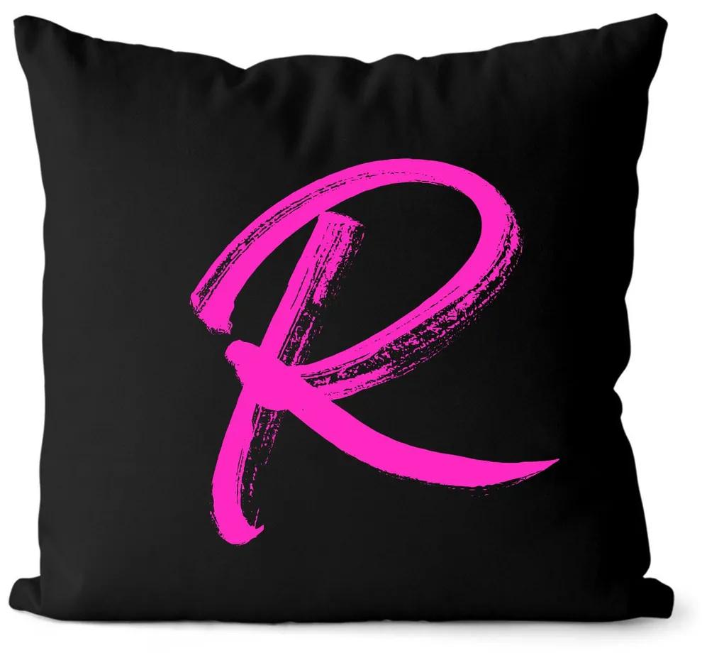 Polštář – písmeno R (Velikost: 40 x 40 cm, Barva: Růžová)