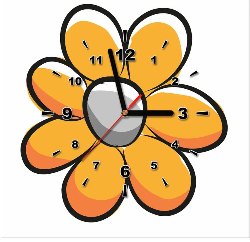 Gario Obraz s hodinami Žlutý kvítek Rozměry: 30 x 30 cm