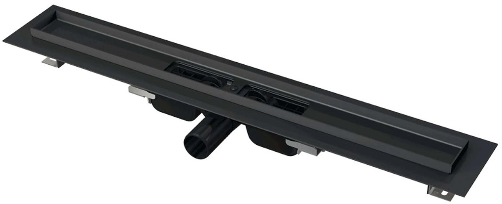 Alca - Sprchový žlab 95 cm, s okrajem pro perforovaný rošt, černá mat APZ101BLACK-950