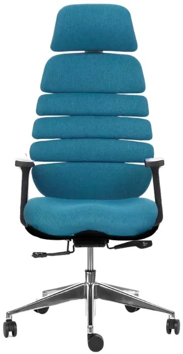 MERCURY STAR Kancelářská ergonomická židle SPINE s podhlavníkem — látka, nosnost 130 kg Šedá