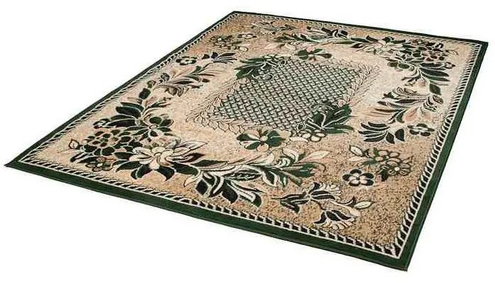 Kusový koberec PP Květiny zelený 60x100cm
