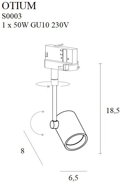 Maxlight S0003 OTIUM Kolejnicové svítidlo, černé