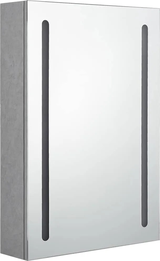 LED koupelnová skříňka se zrcadlem betonově šedá 50x13x70 cm 326495