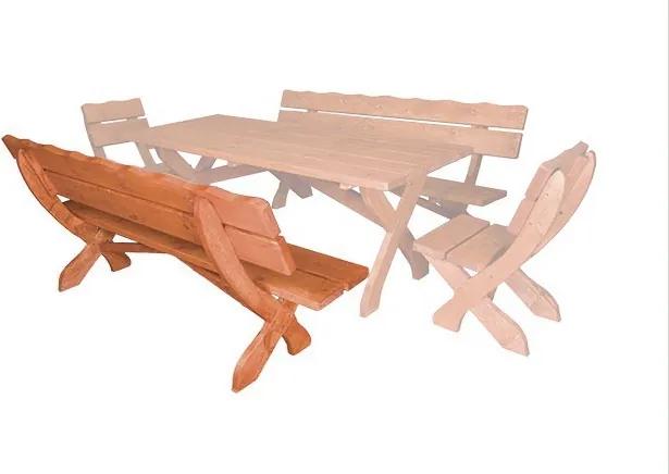 DREWMAX Zahradní lavice z masivního smrkového dřeva 200 x 89 x 62 cm - OŘECH + LAK