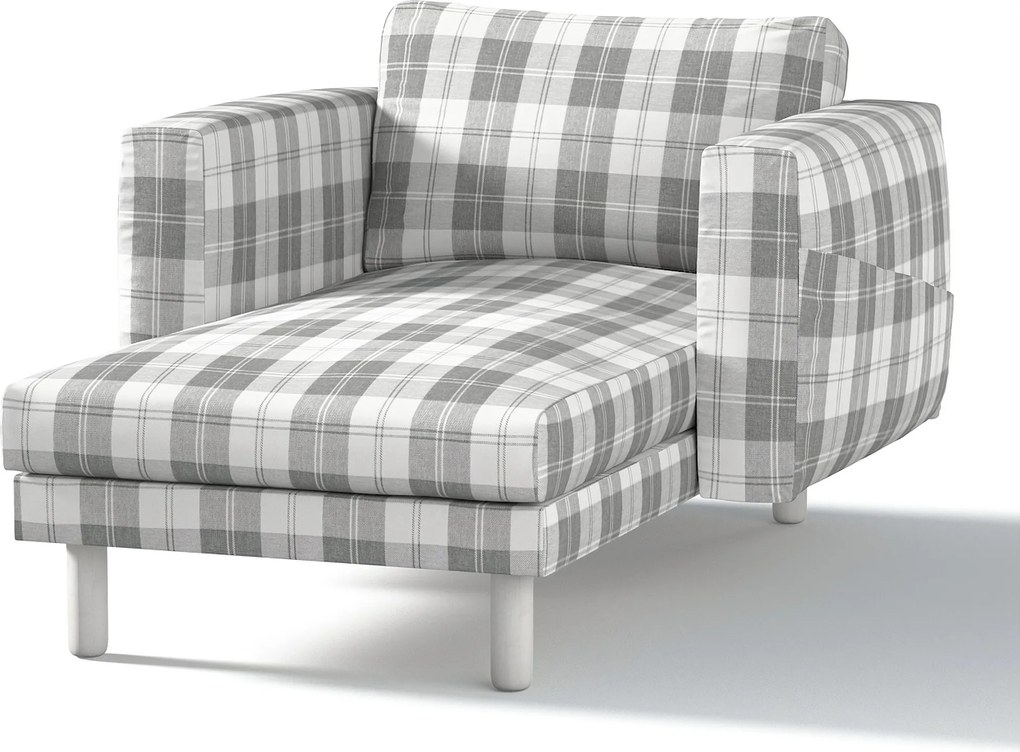Potah na IKEA Norsborg šezlong s loketními opěrkami barva šedá látka pletený vzor, vzorované