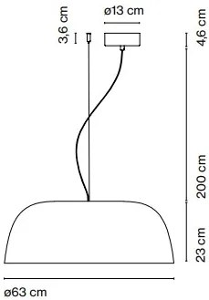 Marset A681-262 Djembé 65.23, červené závěsné svítidlo, 28,5W LED 2700K stmívatené, prům. 63cm