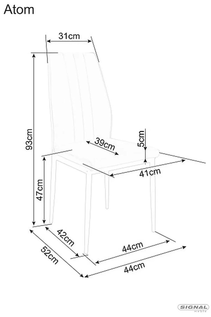 Čalouněná jídelní židle Atom Velvet - výběr z 3 provedení