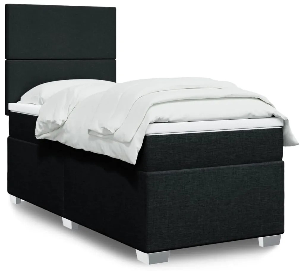 Box spring postel s matrací černá 80 x 200 cm textil 3292610
