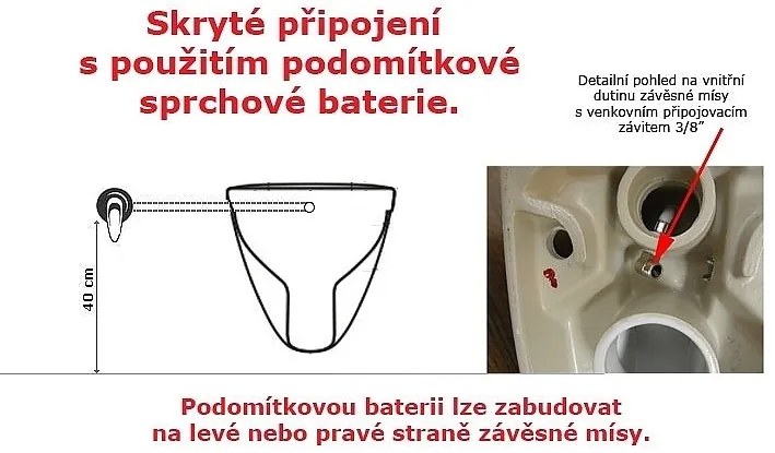 CREAVIT TP328 závěsný WC + bidet 2v1