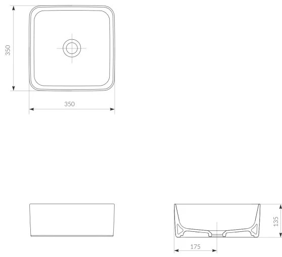 Cersanit K114-007-ECO - Umyvadlo na desku CREA 35x35 cm keramika/lesklá bílá