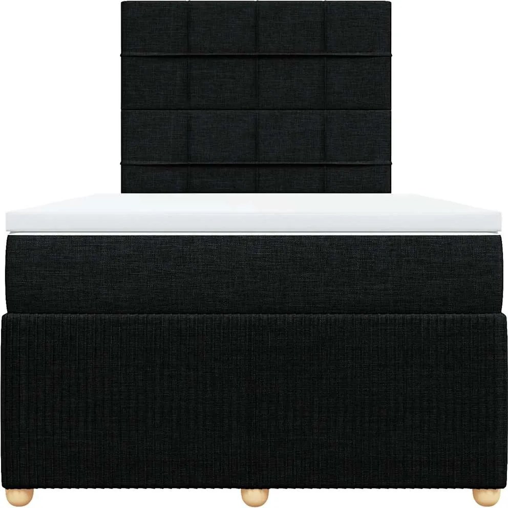 Box spring postel s matrací černá 120x190 cm textil 3294297