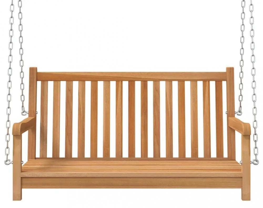 Houpací lavice teakové dřevo Dekorhome 120 cm