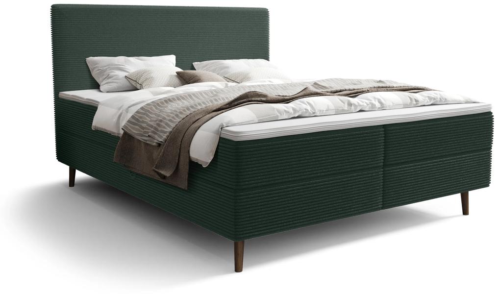 Manželská postel 140 cm Napoli Comfort (zelená) (s roštem, s úl. prostorem). 1082525