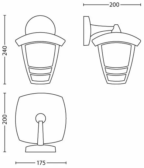 Philips 15381/30/16 - Venkovní nástěnné svítidlo MYGARDEN CREEK 1xE27/60W/230V IP44