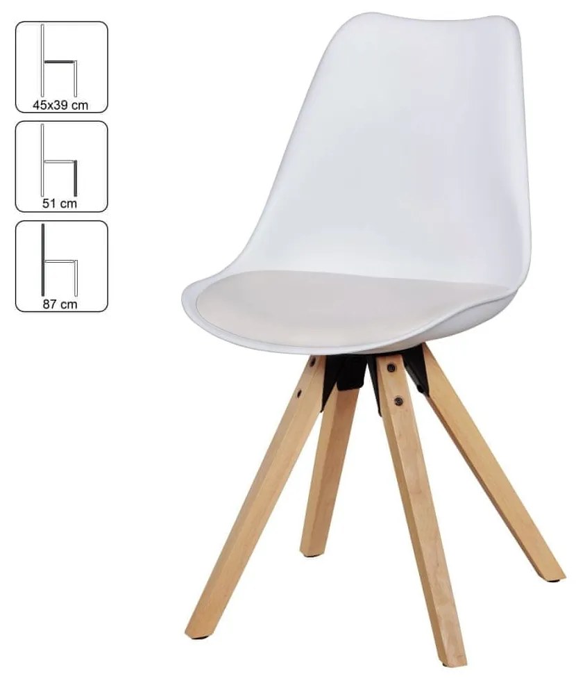 Bruxxi Jídelní židle Otto (SET 2 ks), bílá