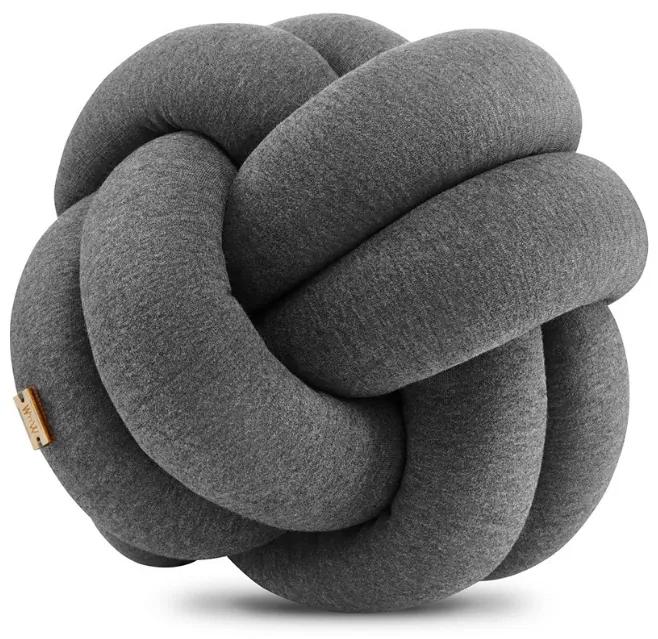 Woodnwool Polštářek uzel Miniball, 23x23 cm Barva: světle šedá