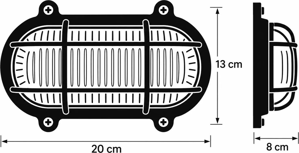 Venkovní mosazné světlo Bulkhead ECO57