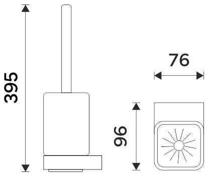 Nimco Toaletní WC kartáč s hranatou rukojetí