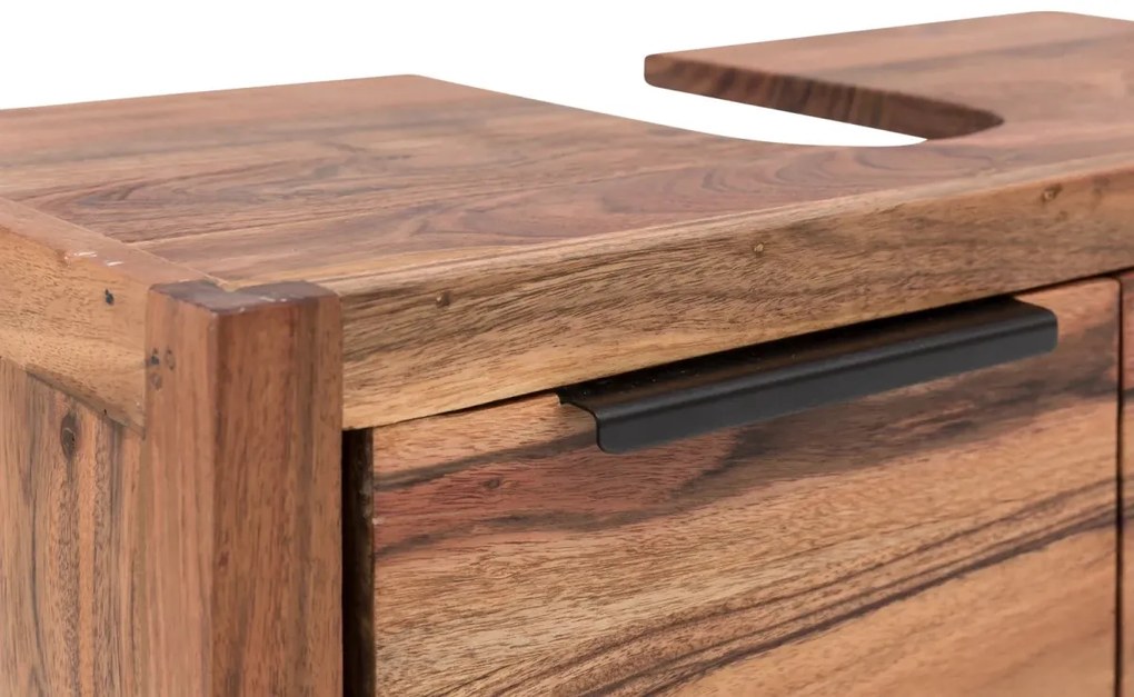 furniture-nabytek.cz - Masivní skříňka pod umyvadlo Sidora z akáciového dřeva, lakovaná, hnědá – 56×25×60 cm