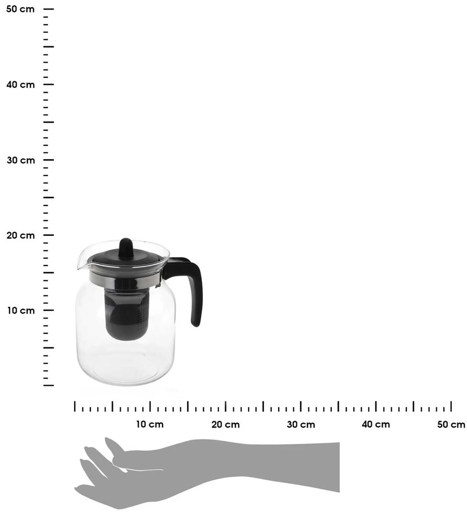 Skleněný džbán Lia Black 1,5L