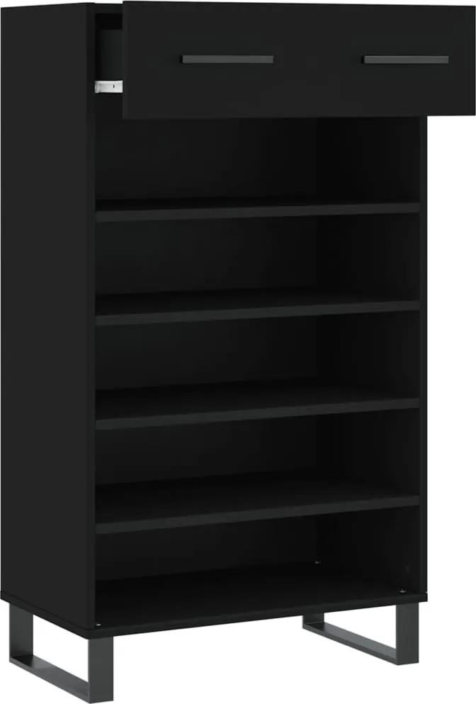 vidaXL Botník 60 x 35 x 105 cm kompozitní dřevo [829637] Barva: Černá