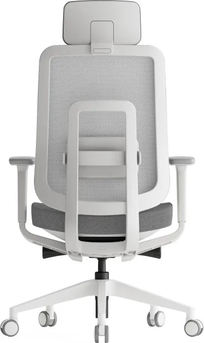 Office Pro Kancelářská ergonomická židle K42 WHITE SP – síť/ čalouněná, šedá
