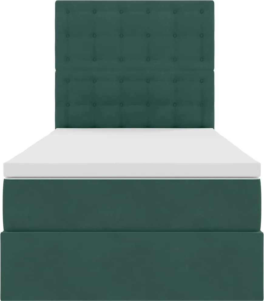 Postel s úložným prostorem a matrací Tmavě zelená 90 x 200 cm 3372126