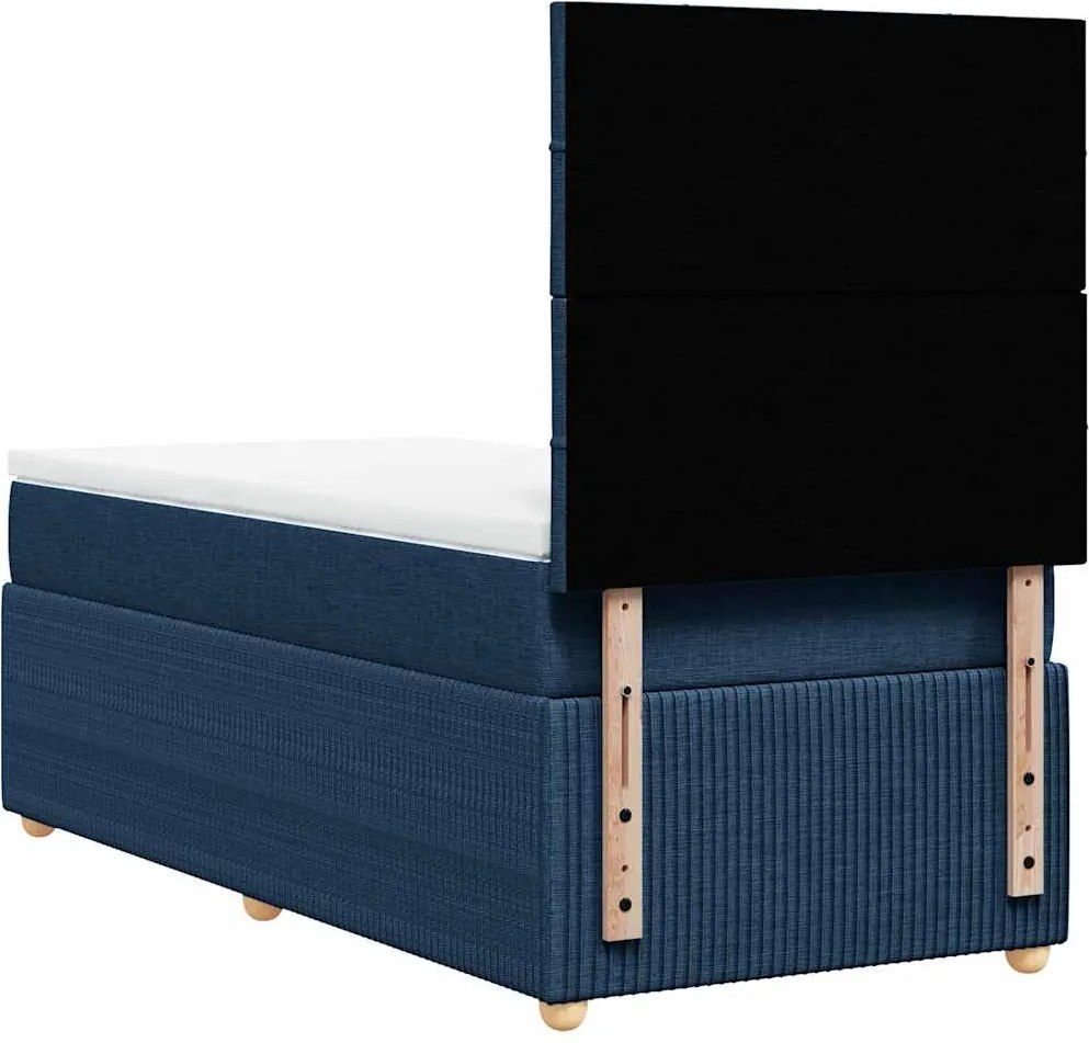 Box spring postel s matrací modrá 80x200 cm textil 3291889