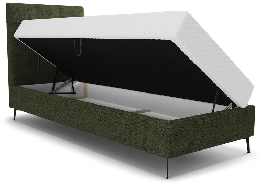 Jednolůžková postel 90 cm Infernus Bonell (tmavě zelená) (s roštem, s úl. prostorem). 1082277
