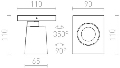 RED - Design Rendl - R12912 - Nástěnné bodové svítidlo KENNY 1xGU10/35W/230V
