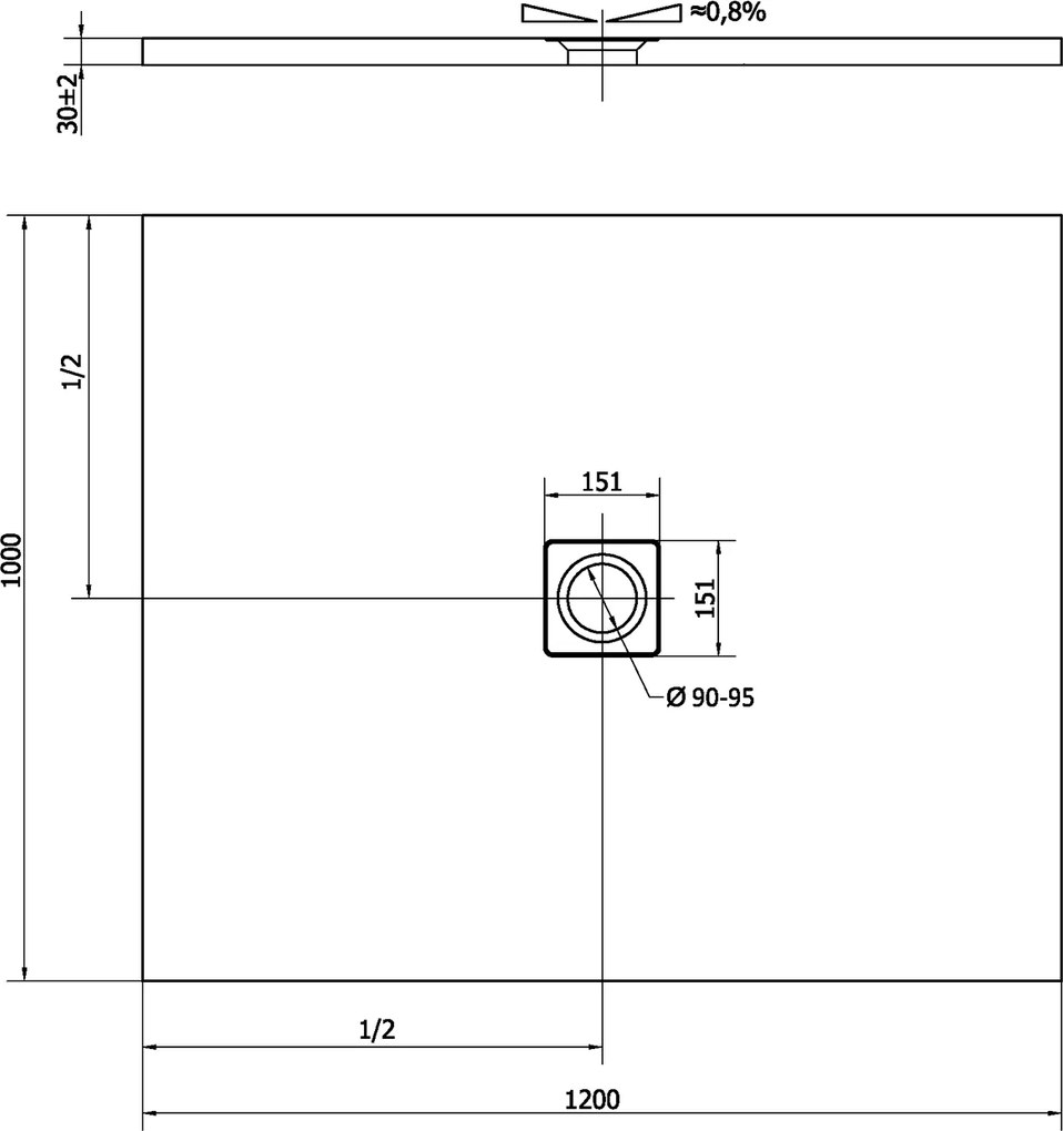 Polysan Flexia sprchová vanička 120 x 100 cm s možností úpravy rozměru litý mramor šedá matná 71563.31