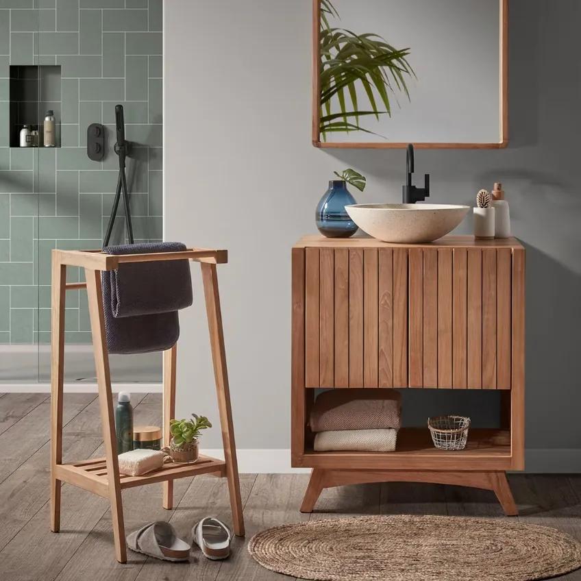 OnaDnes -20% Dřevěná koupelnová skříňka Kave Home Kuveni 80 x 70 cm