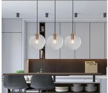 Toolight - Závěsné skleněné stropní svítidlo Lassi 20 cm 1xE27, Růžové zlato, OSW-00130