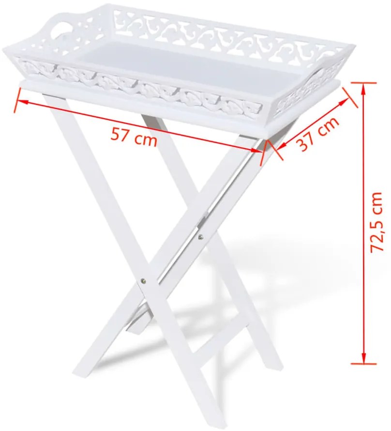 vidaXL Bílý stolek s podnosem na květináče