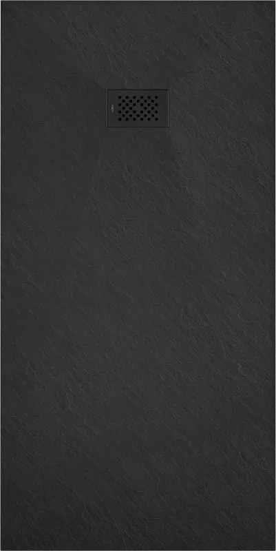 Mexen Hugo, obdélníková sprchová vanička SMC 180 x 80 cm, černá, černá krytka, 42708018-B