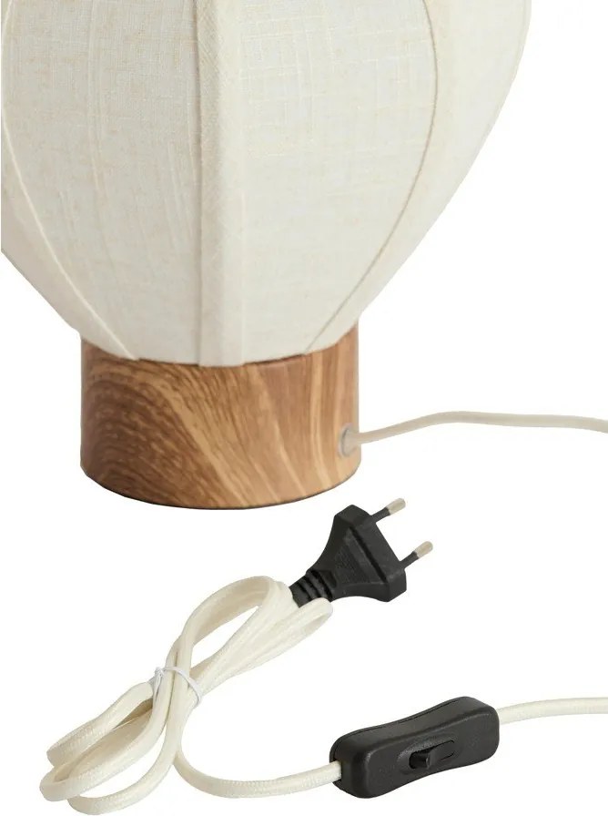 Krémová kovová stolní lampa s textilním stínidlem (výška 23,5 cm) Kyzo – Light & Living