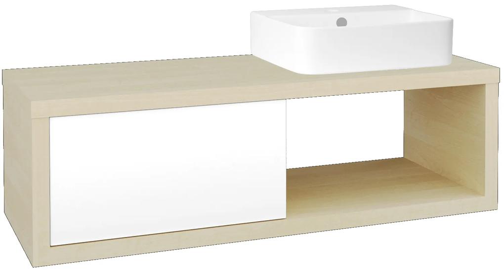 Dřevojas Koupelnová skříň STORM SZZO 120 (umyvadlo Joy 3) Varianta: L01 Bílá vysoký lesk / L01 Bílá vysoký lesk / Levé