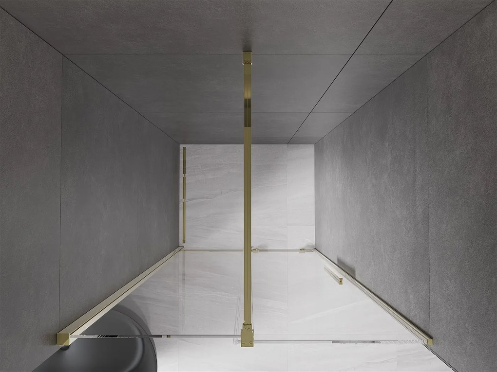 Mexen Velar, posuvné dveře do otvoru 75x200 cm, 8mm čiré sklo, zlatá lesklá, 871-075-000-01-50