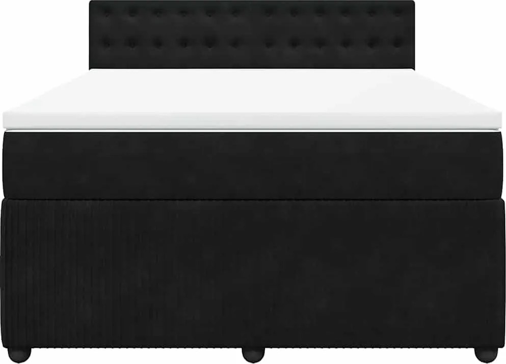 Box spring postel s matrací černá 140 x 190 cm samet 3290048