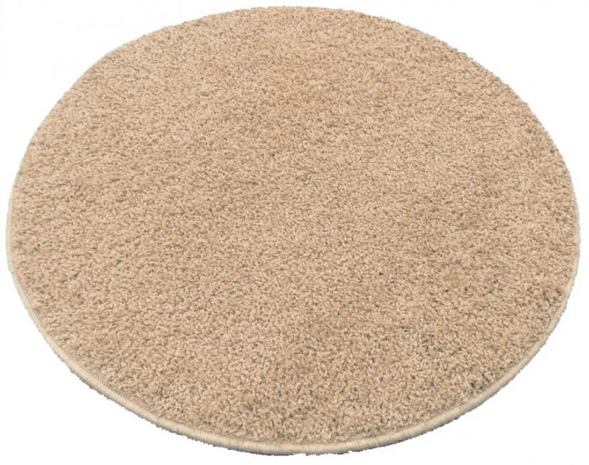 Vopi koberce Kusový kulatý koberec Color shaggy béžový - 57x57 (průměr) kruh cm