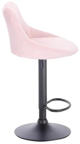 Barová židle SALVADOR - pudrově růžová na černé podstavě