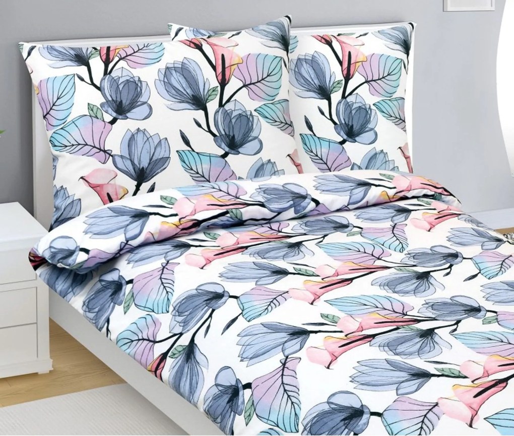Bavlněné povlečení Modrá,Fialová,Růžová 90/450 - 140x200 cm, 70x90 cm