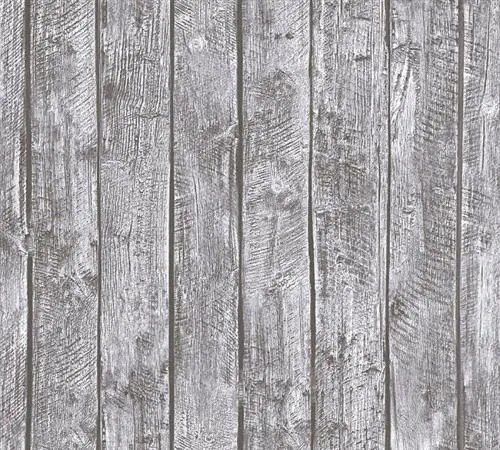 Dětské vliesové tapety na zeď Little Stars dřevěné desky šedé