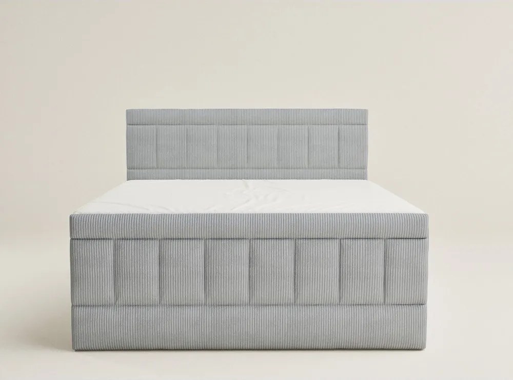 Šedá boxspring postel s úložným prostorem 200x200 cm Caya – Maison de Rêve