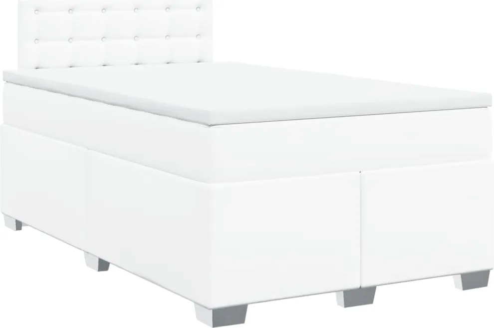 Box spring postel s matrací bílá 120x190 cm umělá kůže 3286113